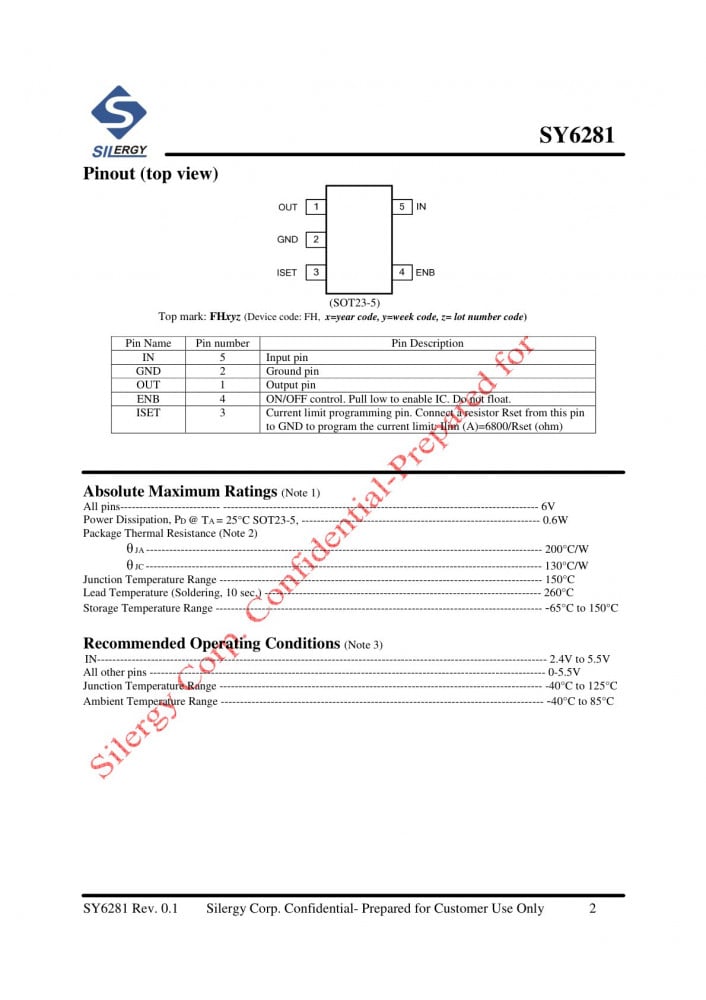 SY6281AAC datasheet page 2