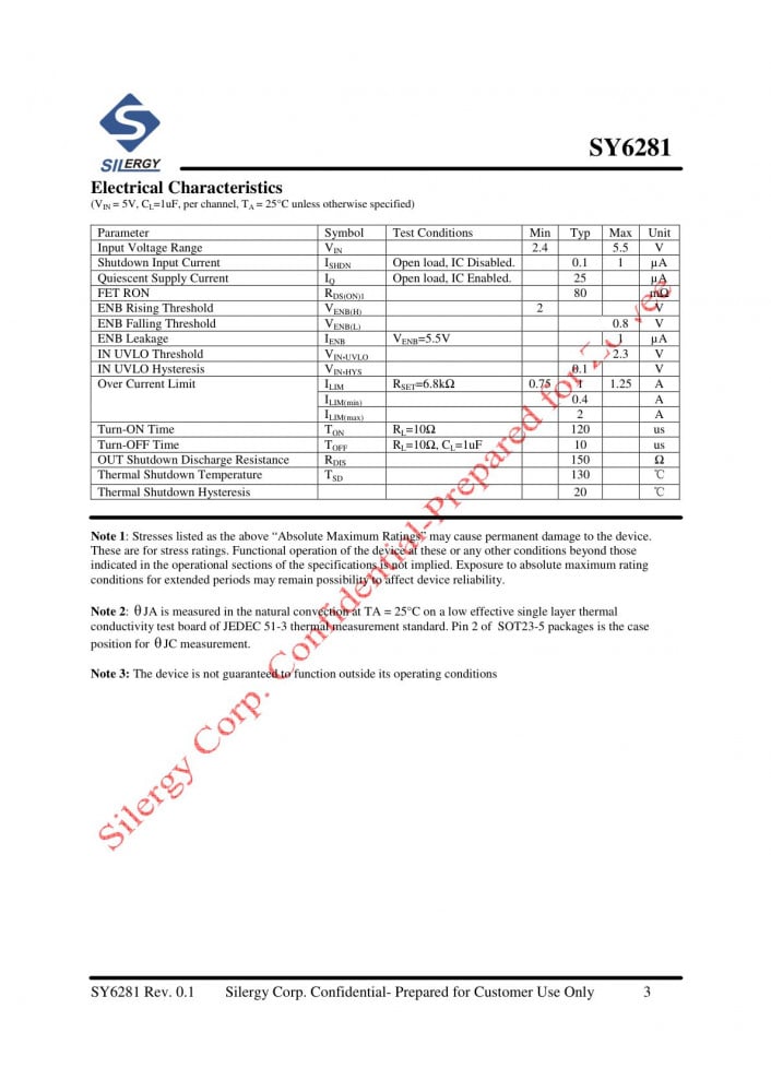 SY6281AAC datasheet page 3
