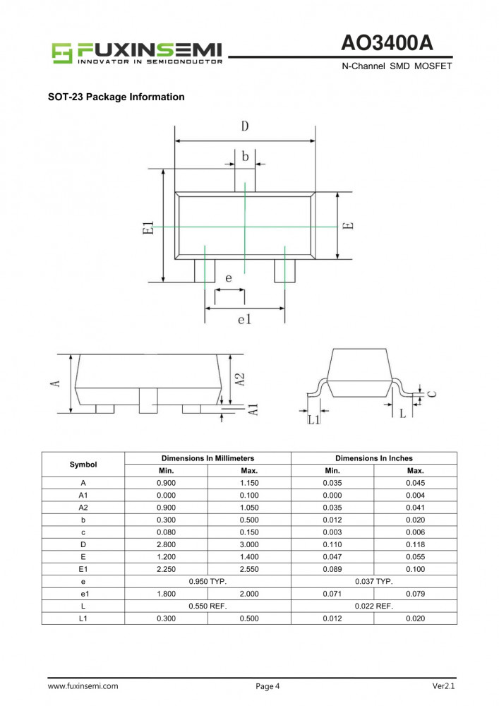 AO3400A datasheet page 4