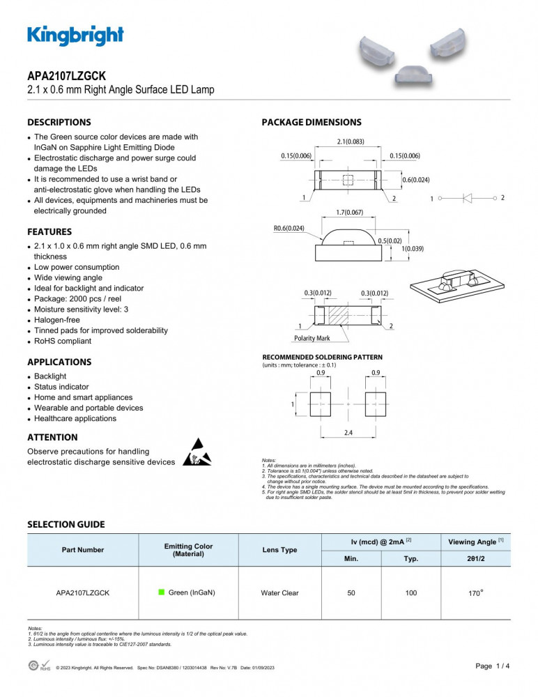 APA2107LZGCK datasheet page 1