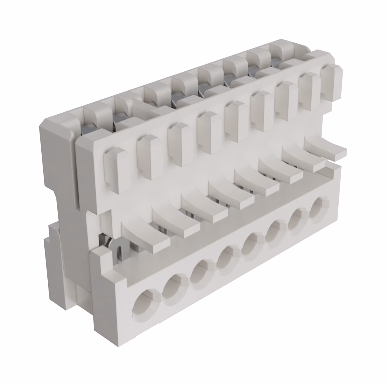 Appli-Mate RAST 2.5 IDT Housing, 2.50mm Pitch, Female, 3 Circuits, Beaded Terminal, Position Keys A & D Removed, Open Endwalls