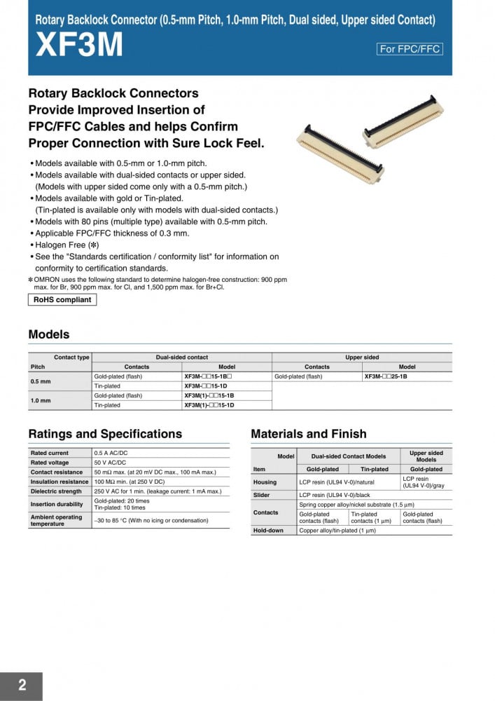 OMRON XF2M datasheet page 2