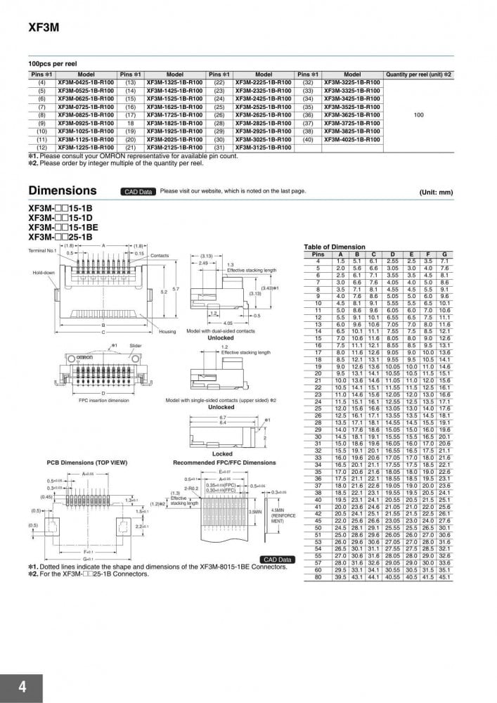 OMRON XF2M datasheet page 4