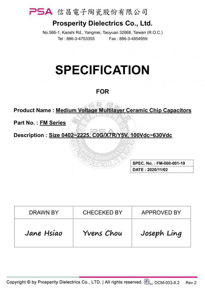 PSA FM Series datasheet page 2