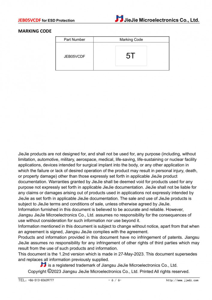 JEB05VCDF datasheet page 6