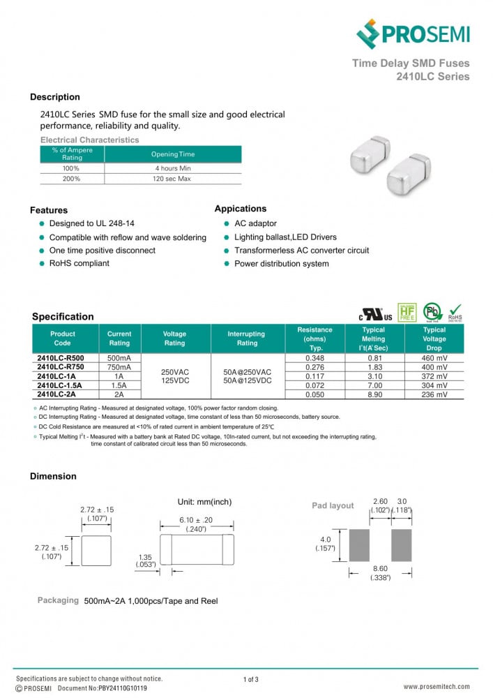 2410LC-2A datasheet page 1