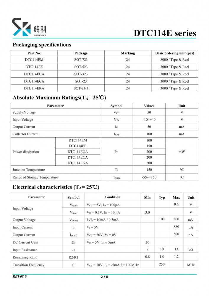 DTC114EE datasheet page 2