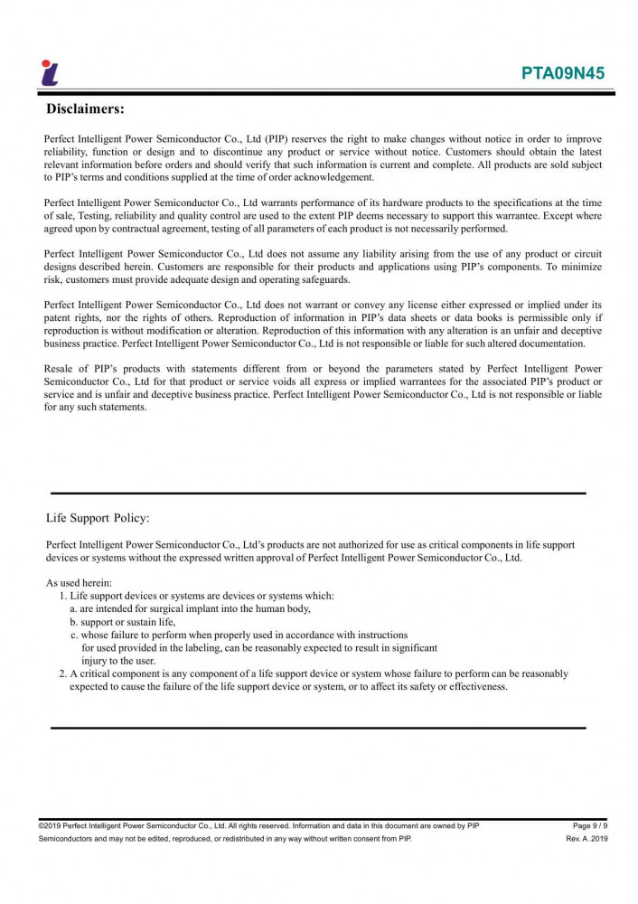 PTA09N45 datasheet page 9