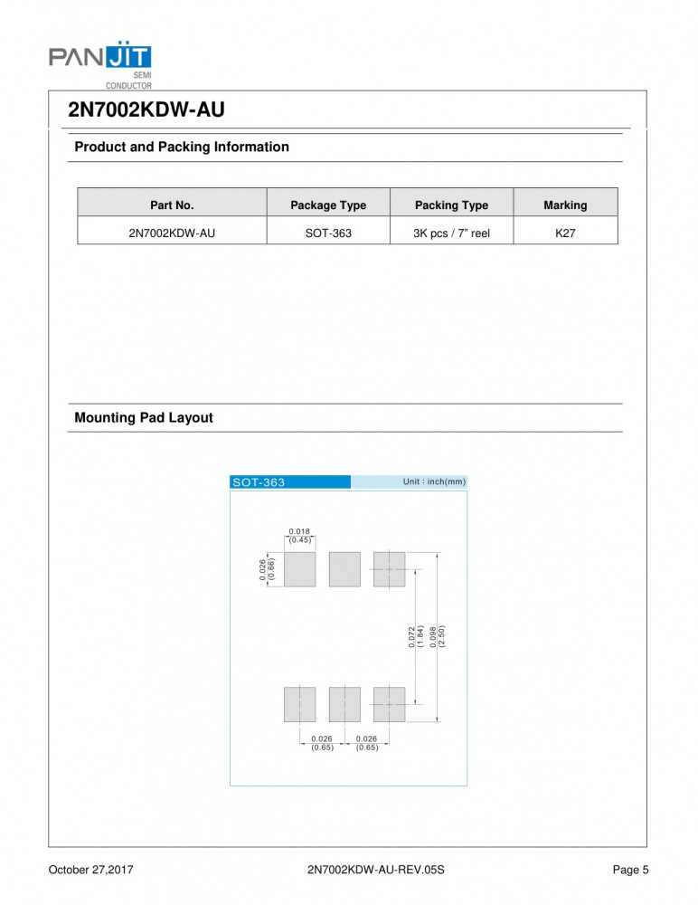 2N7002KDW-AU technical document page 5