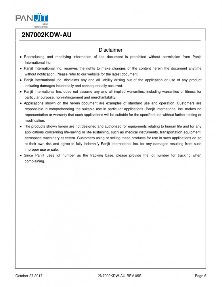 2N7002KDW-AU technical document page 6