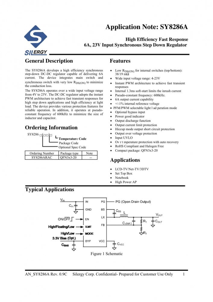 SY8286ARAC datasheet page 1