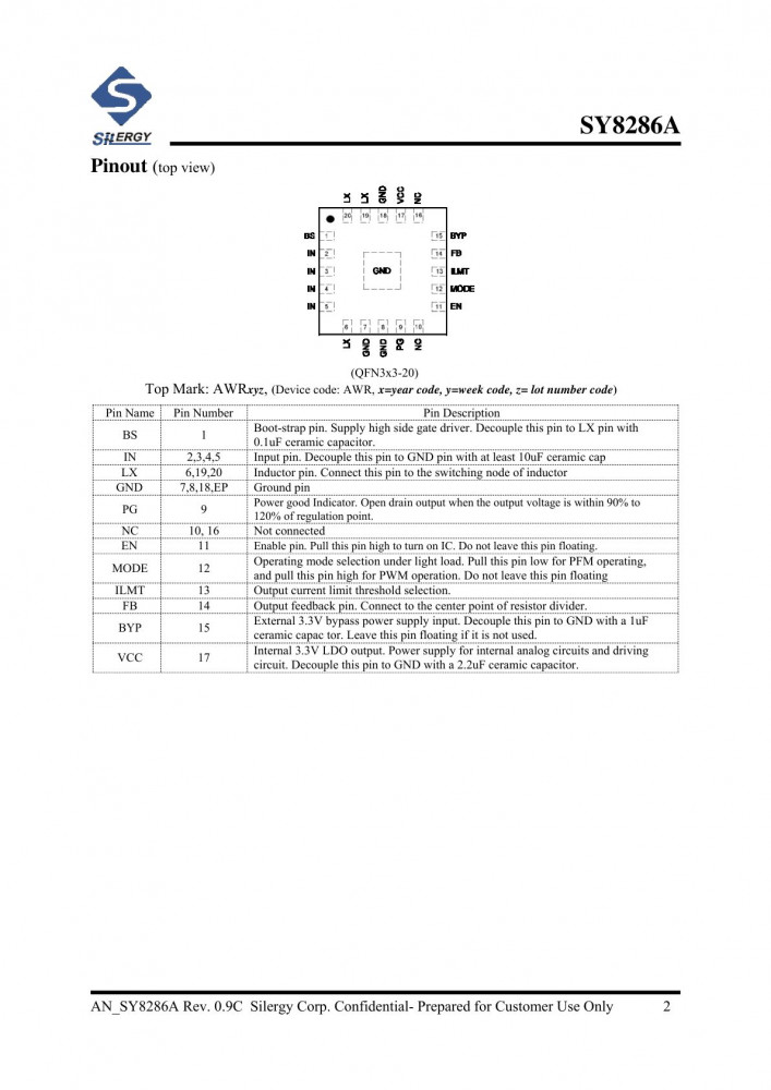SY8286ARAC datasheet page 2