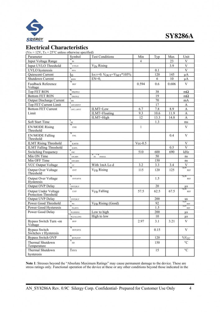 SY8286ARAC datasheet page 4