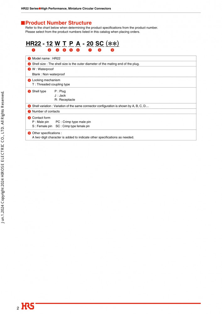 HRS HR22 technical document page 2