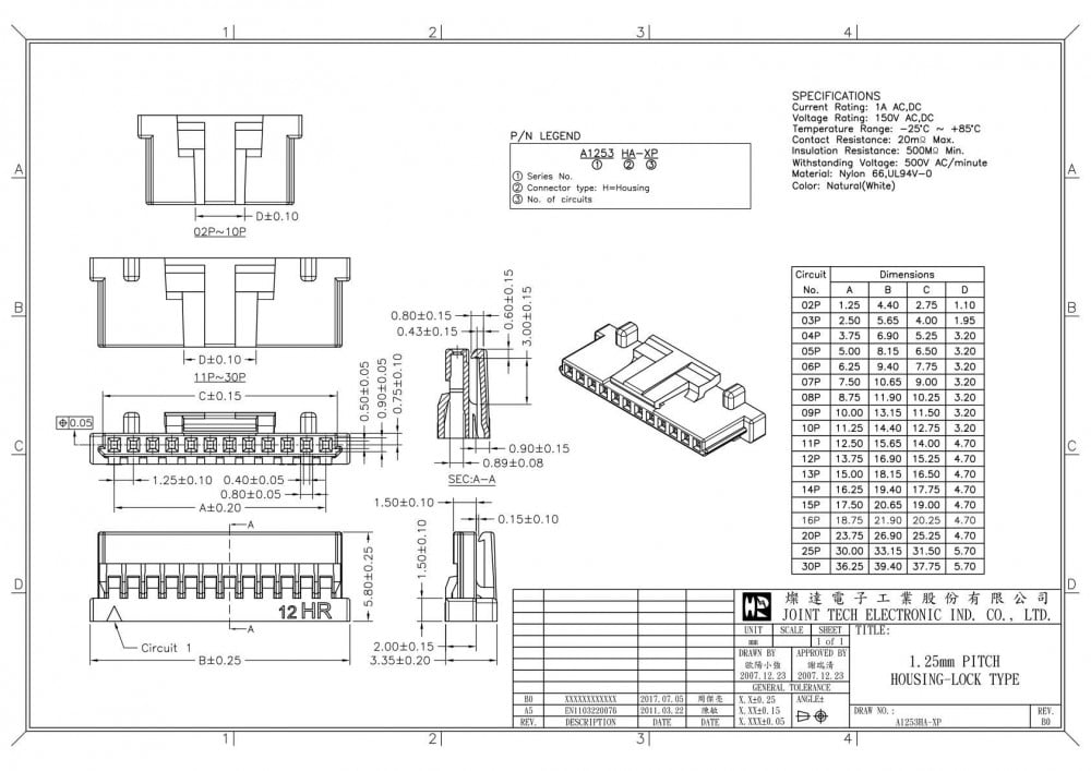 A1253HA-15P technical document preview