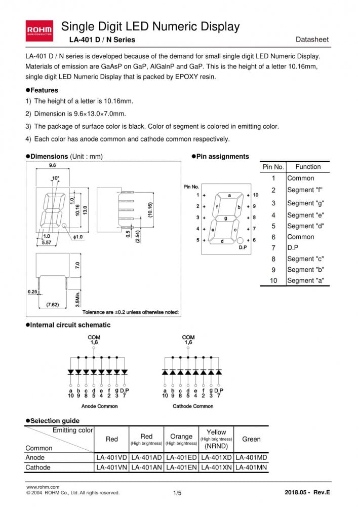 LA-401AD datasheet page 1
