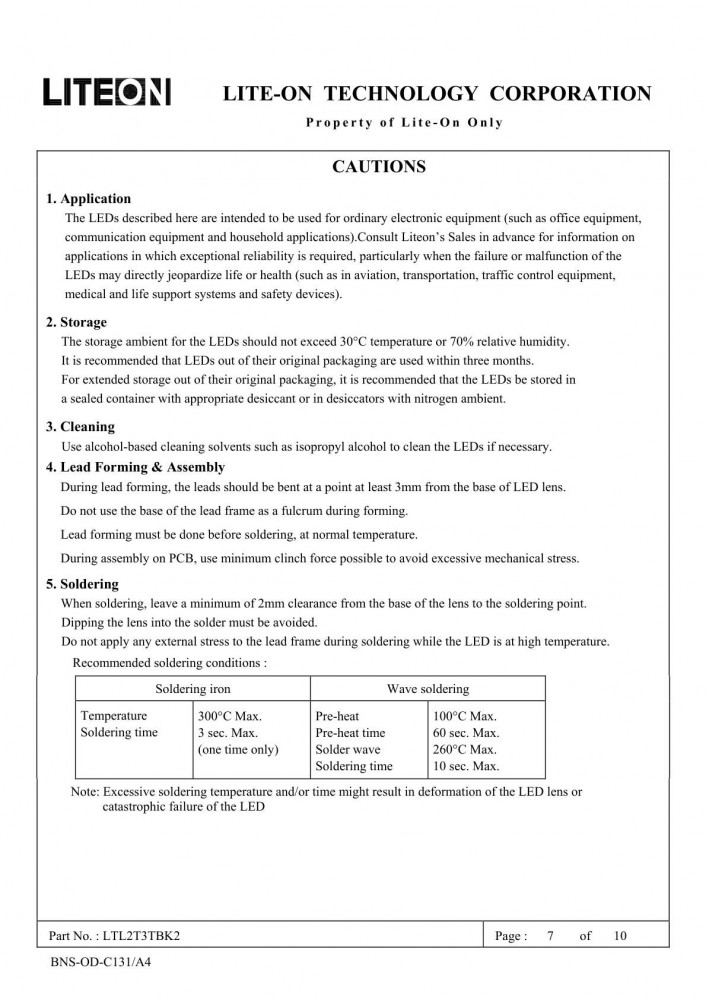 LTL2T3TBK2 datasheet page 7