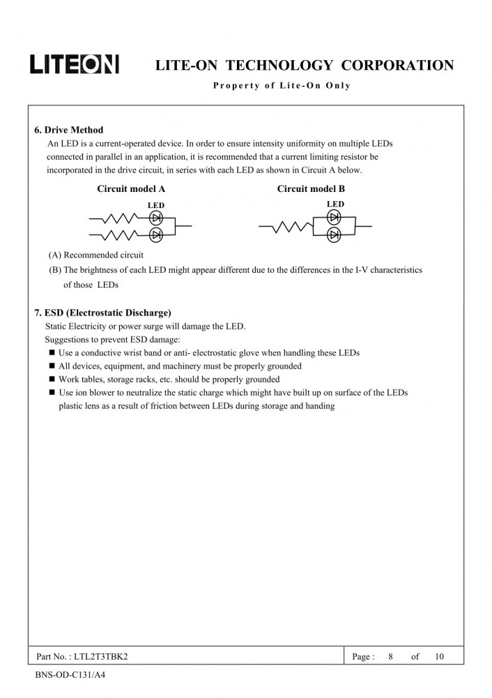 LTL2T3TBK2 datasheet page 8