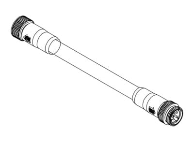 Mini-Change C-Size Double-Ended Cordset, 10 Poles, Male (Straight) to Female (Straight), 16 AWG, Yellow TPE Cable, 15.0m (49.21') Length