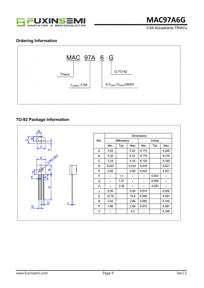 MAC97A6G datasheet page 4