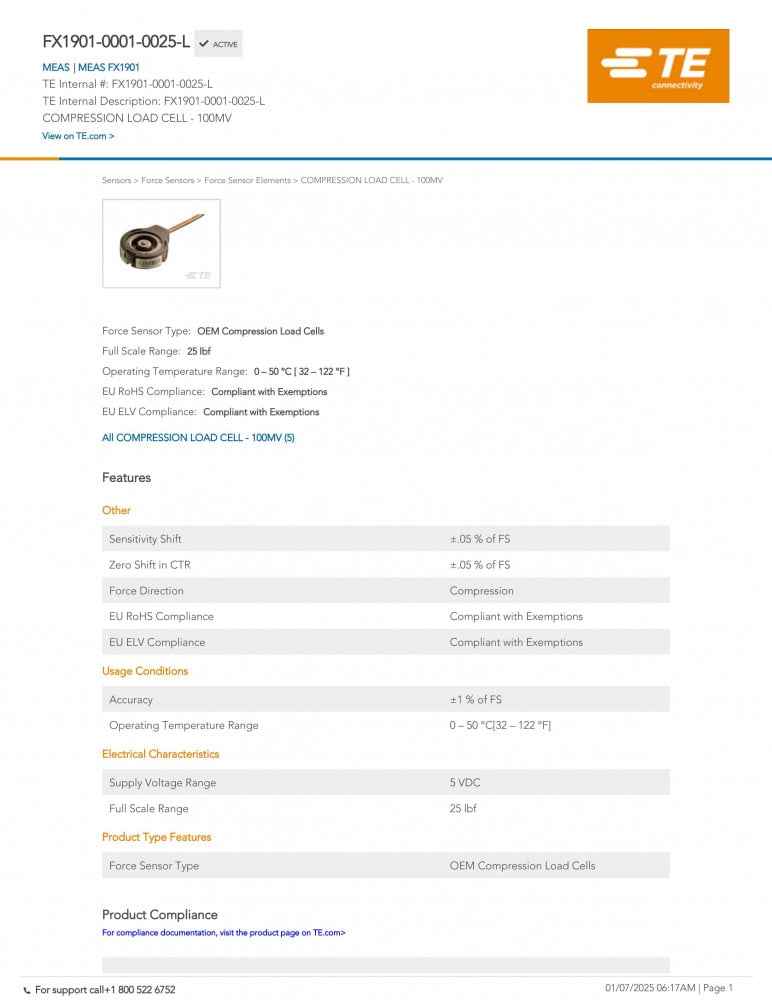 FX1901 technical document page 1