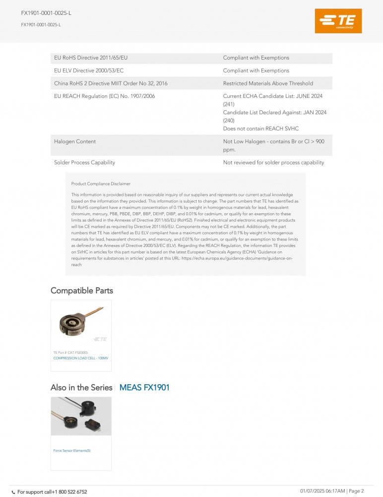 FX1901 technical document page 2