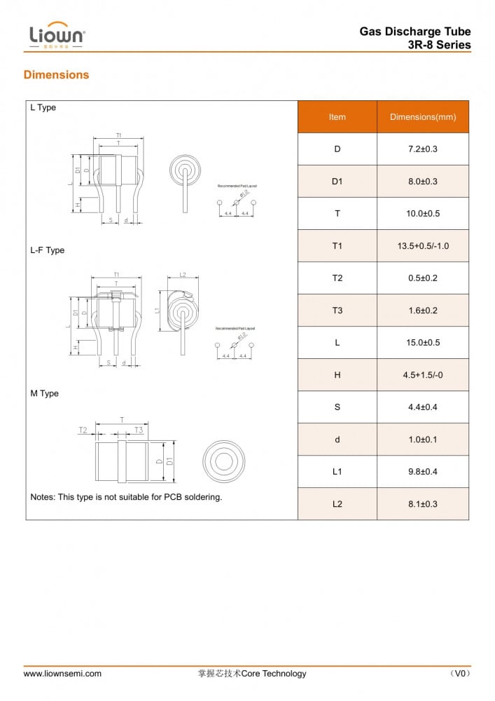 Liown 3R230MM-8 datasheet page 2
