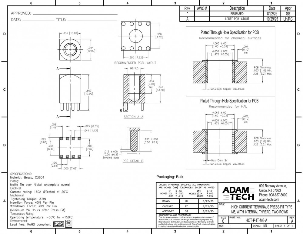 ADAM TECH HCT-P-IT-M6-A product drawing preview