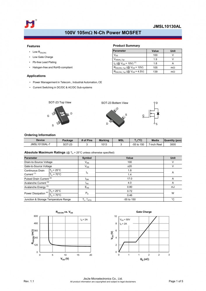 JMSL10130AL-7 datasheet page 1