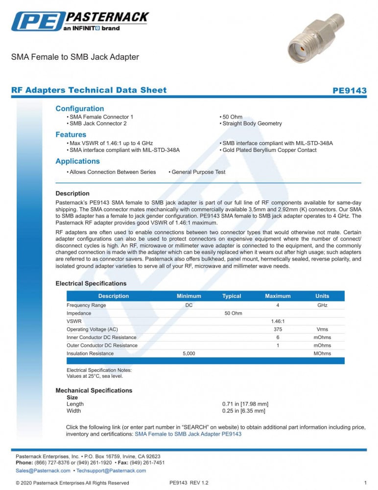 PE9143 technical document page 1
