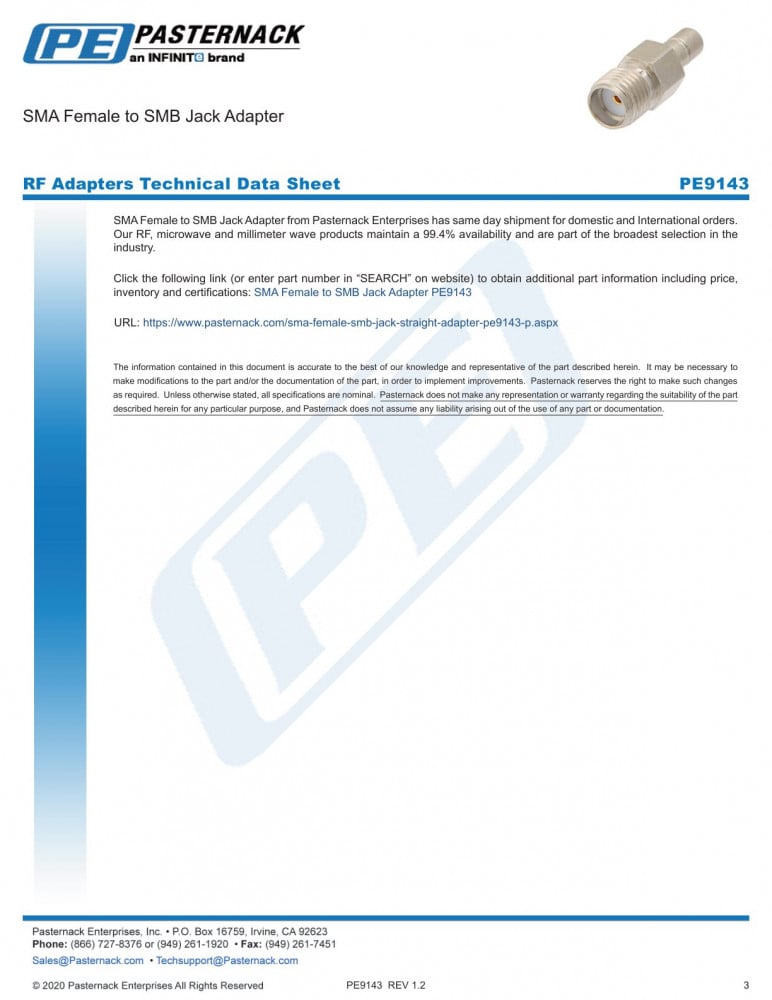 PE9143 technical document page 3