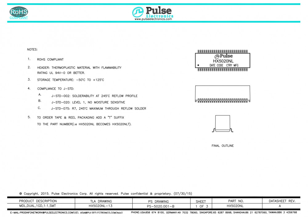 HX5020NL datasheet page 1