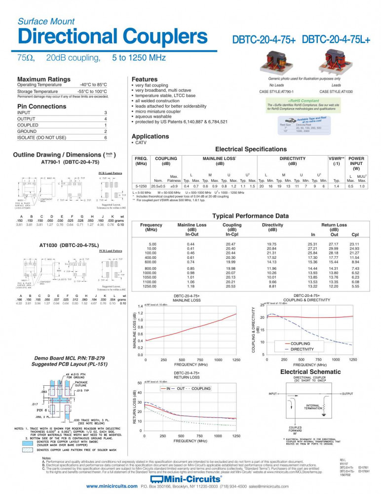 DBTC-20-4-75+ technical document page