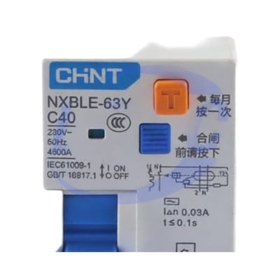 CHINT NXBLE-63 3P+N C40 30mA 6kA Miniature Residual Current Circuit Breaker