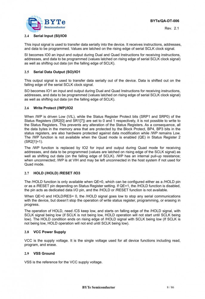 BY25Q32ES datasheet page 8