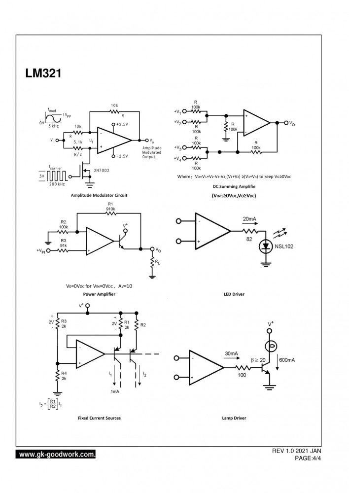 GOODWORK LM321 datasheet page 4