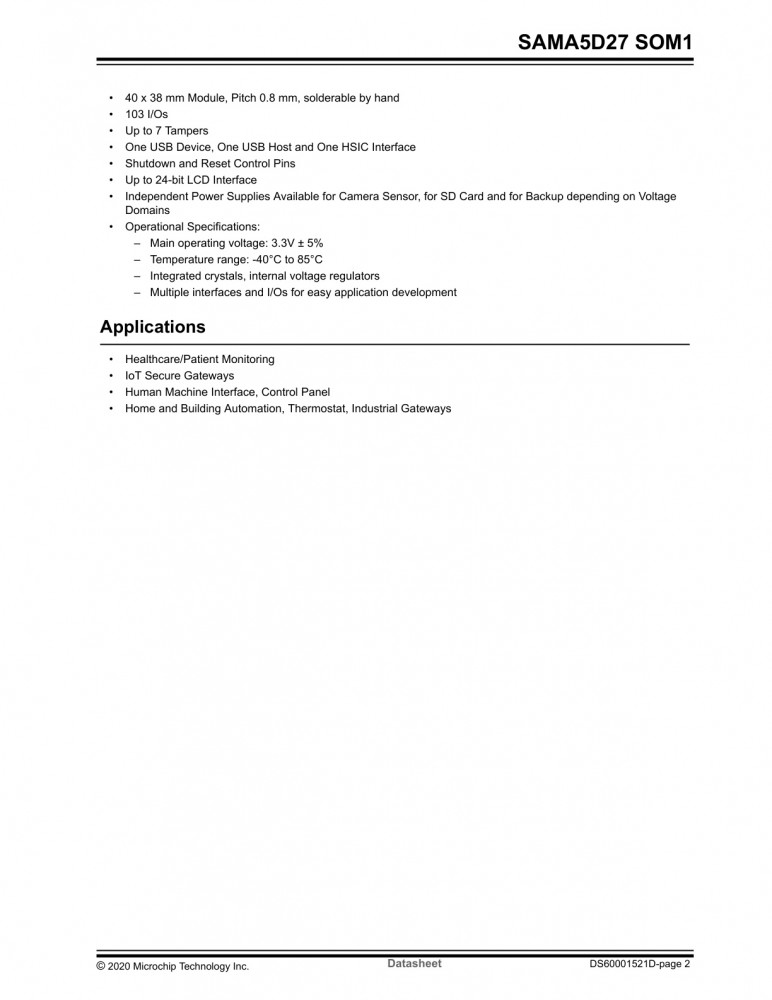 ATSAMA5D27-SOM1 document page 2