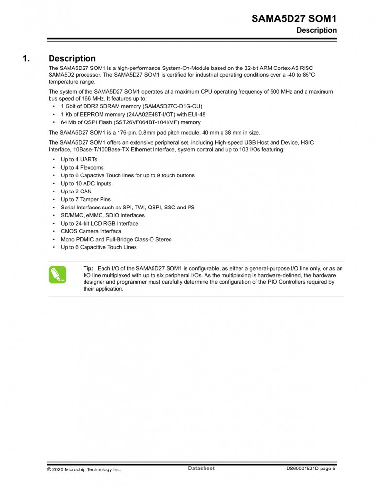 ATSAMA5D27-SOM1 document page 5