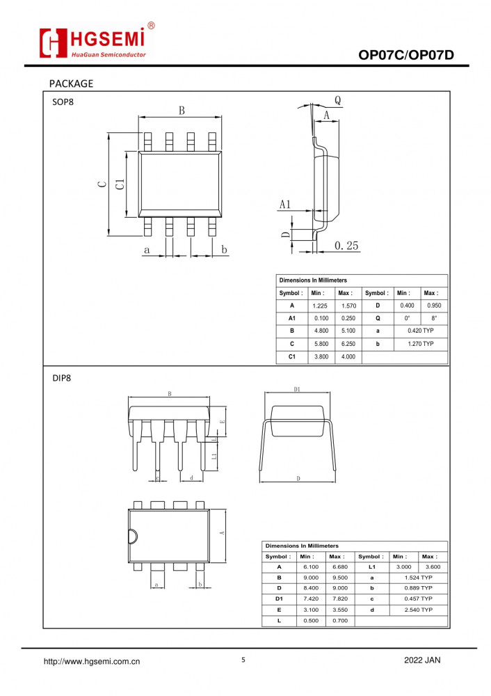 OP07DN datasheet page 5