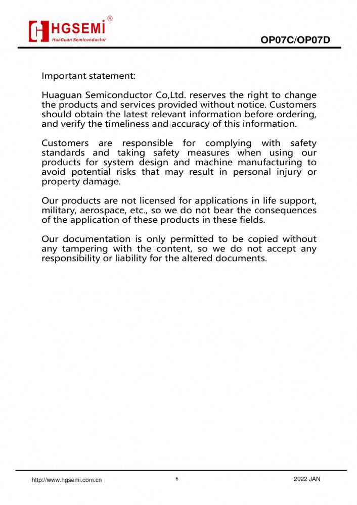 OP07DN datasheet page 6