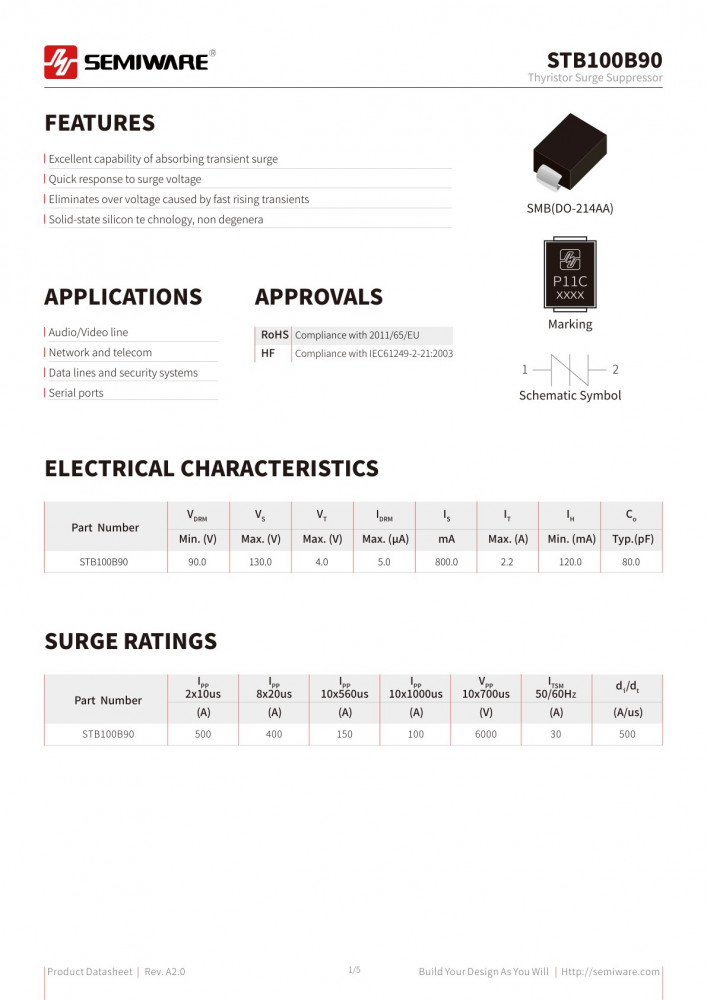 STB100B90 datasheet page 1