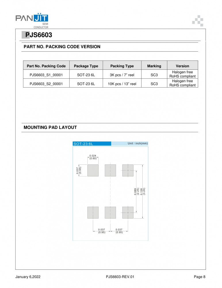 PJS6603 datasheet page 8