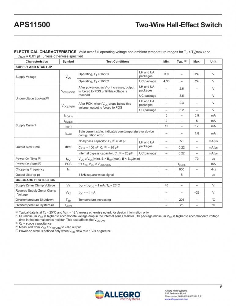 APS11500 datasheet page 6
