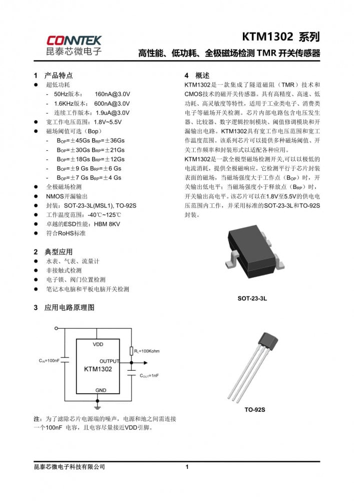 KTM1302 datasheet page 1