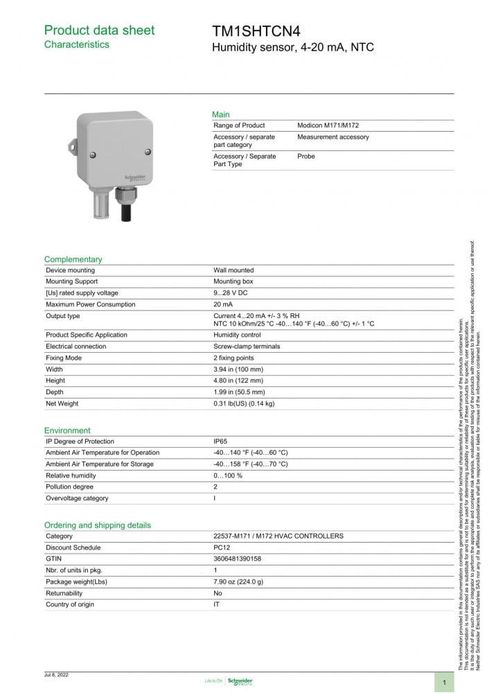 TM1SHTCN4 technical document page 1