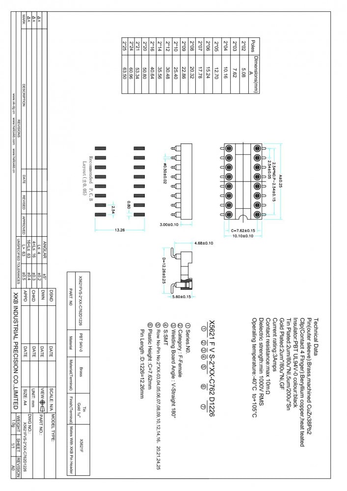 X5621FVS-2x12-C762D1226 technical drawing page 1