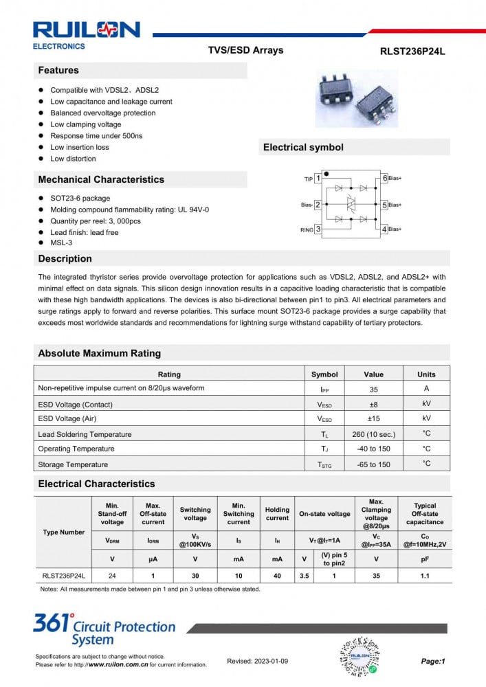 RLST236P24L datasheet page 1