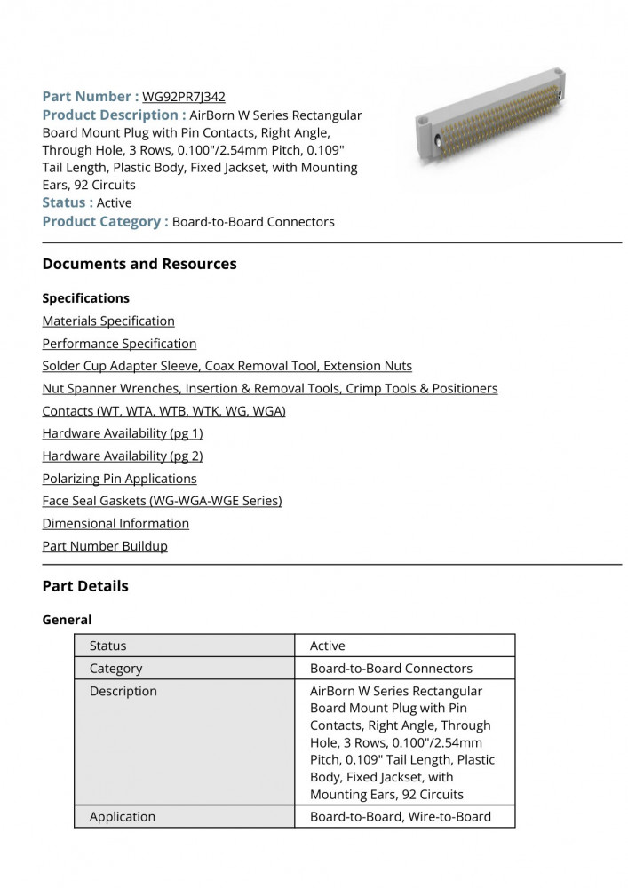 WG92PR7J342 technical document image, page 1