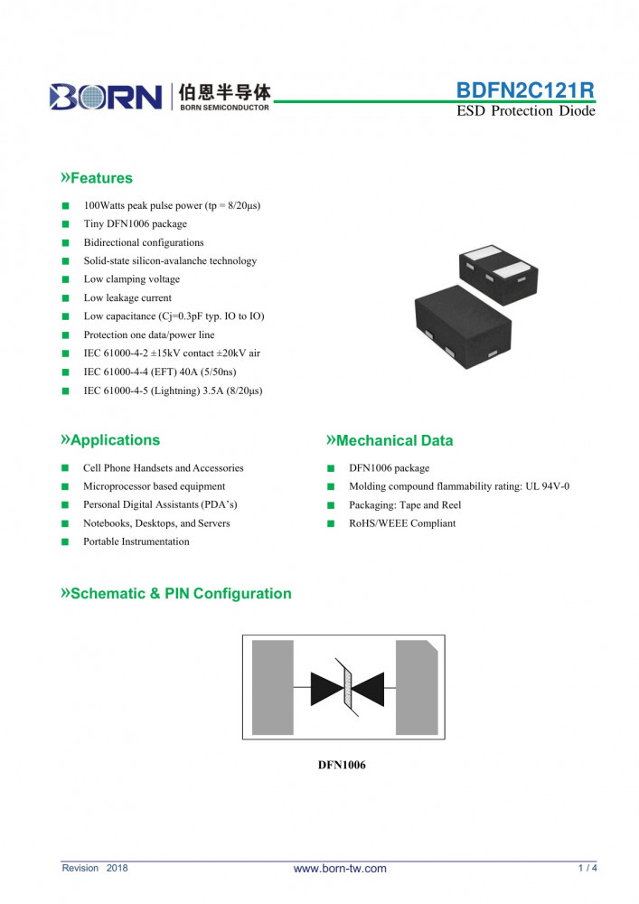 BDFN2C121R datasheet page 1