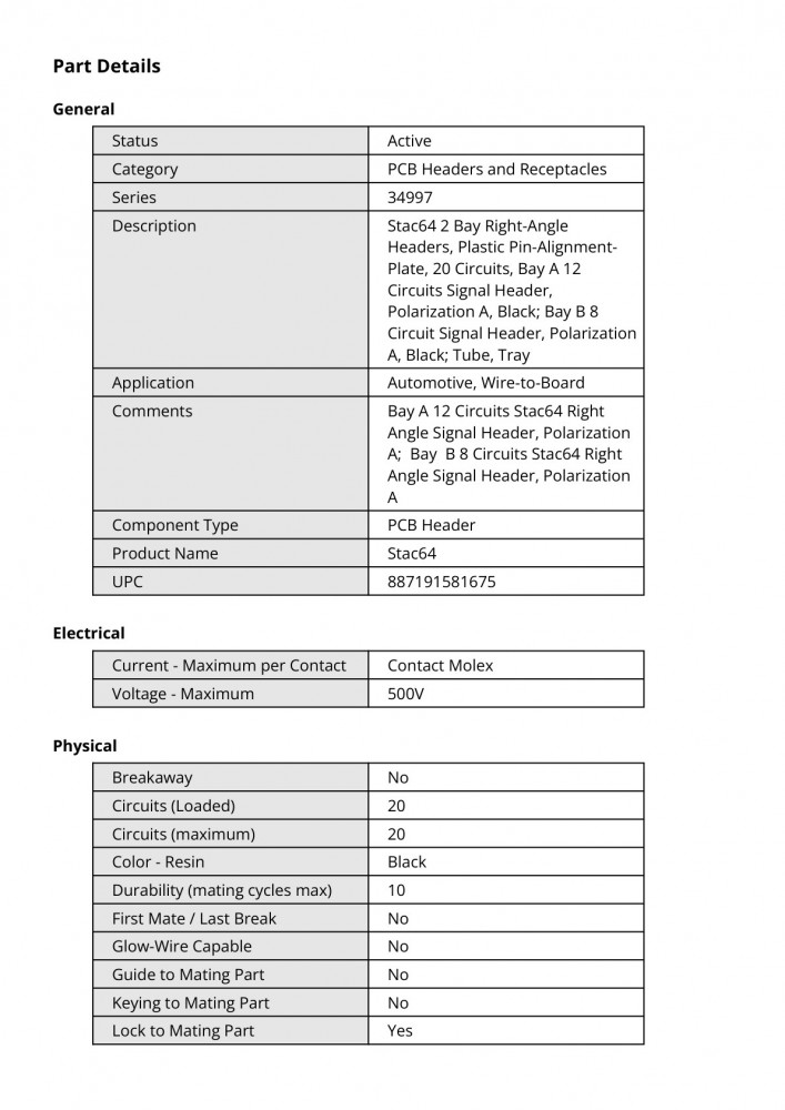 MOLEX 349972004 technical document page 2